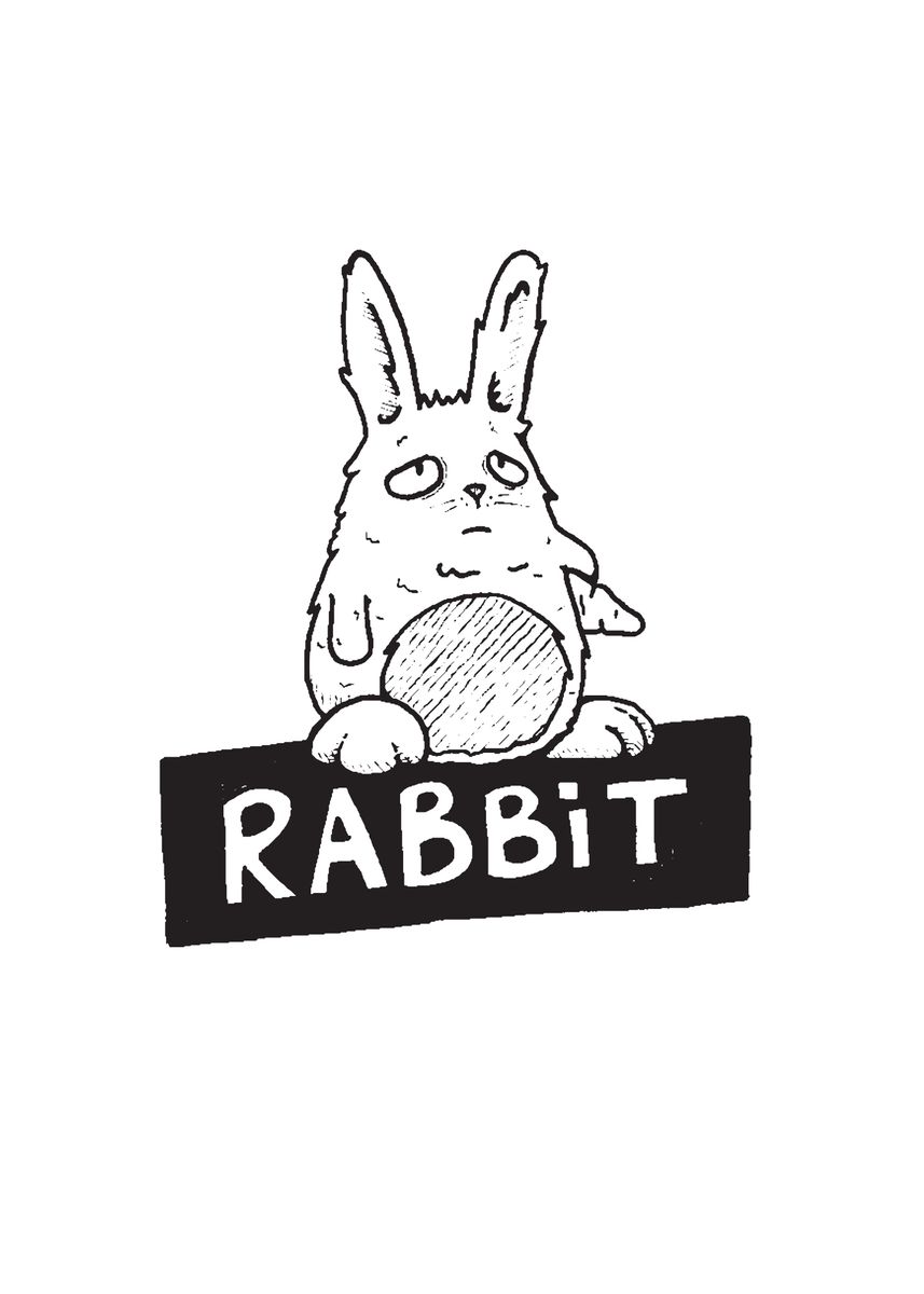 'Rabbit pondering life' Poster, picture, metal print, paint by Shane ...