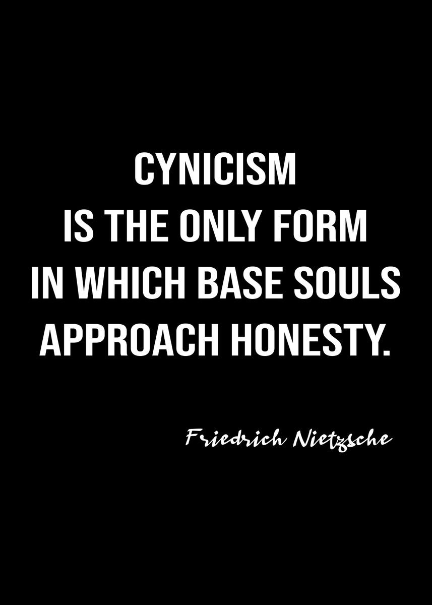 'Nietzsche On Cynicism' Poster, picture, metal print, paint by Art ...