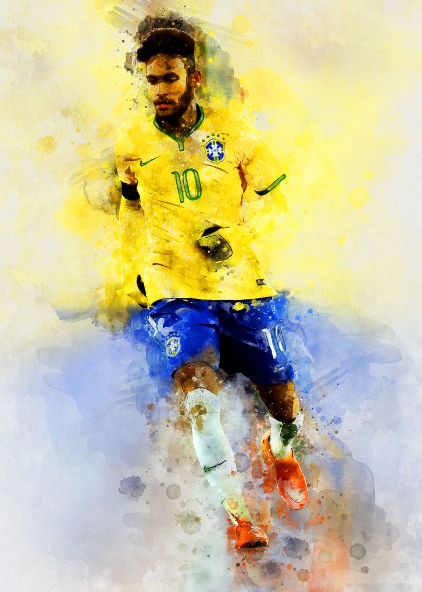 'neymar' Poster, picture, metal print, paint by Hafis | Displate