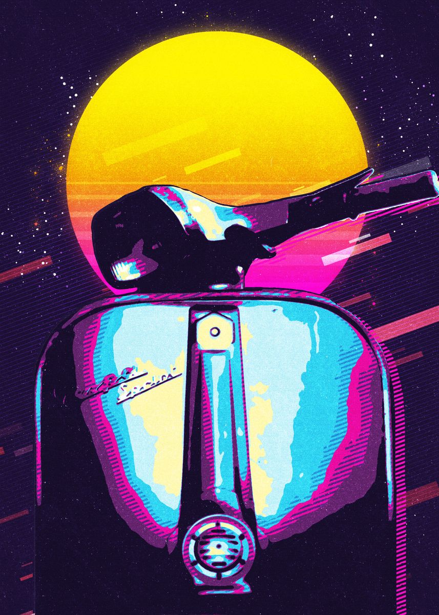 'Scooter Classic' Poster, picture, metal print, paint by ZHAISHOKU ...