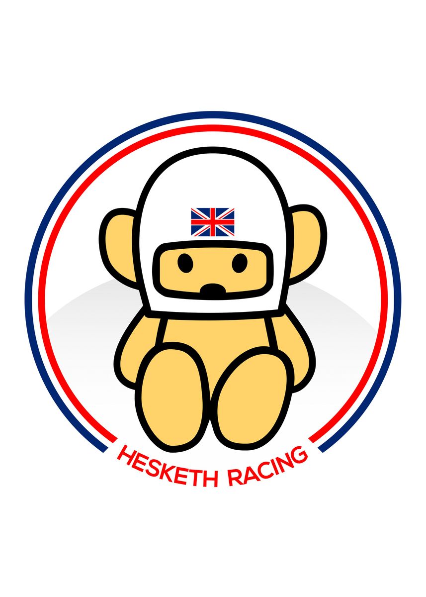'Hesketh Racing Mascot Bear' Poster, picture, metal print, paint by ...
