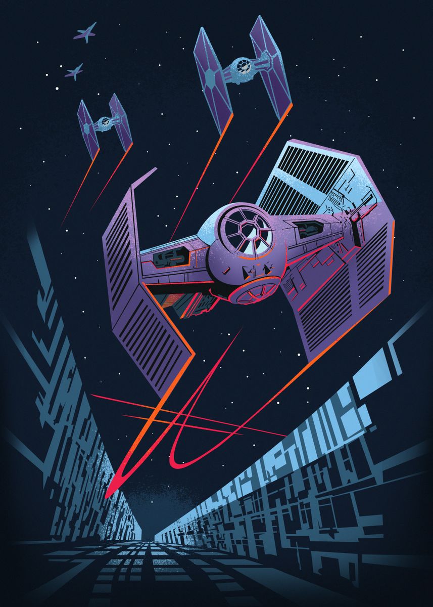 'Tie Fighter' Poster, picture, metal print, paint by Star Wars | Displate