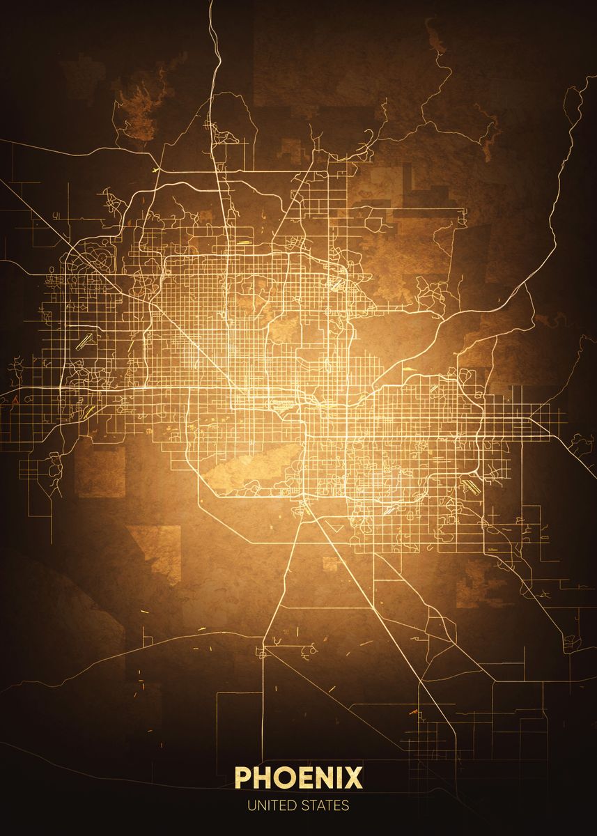 'Phoenix Arizona' Poster, picture, metal print, paint by SplashDesign ...