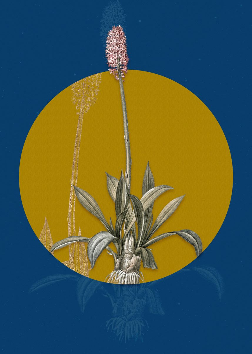 'Vintage Swamp Pink Flower' Poster, picture, metal print, paint by Holy ...