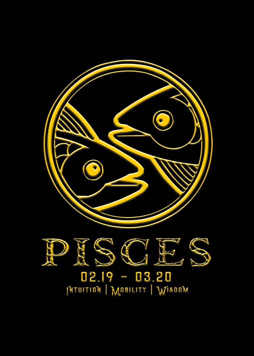 'Pisces Zodiac Sign' Poster, picture, metal print, paint by Art ...