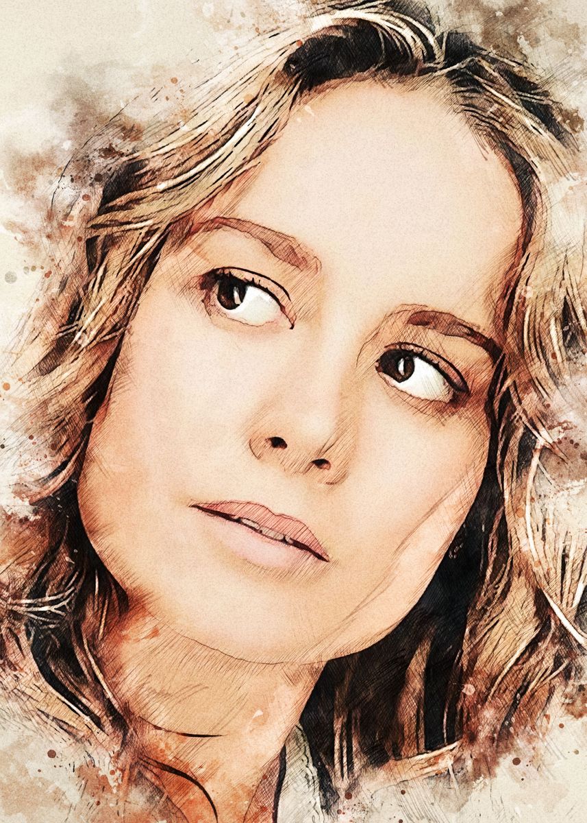 'Brie Larson Sketch Art ' Poster, picture, metal print, paint by ...