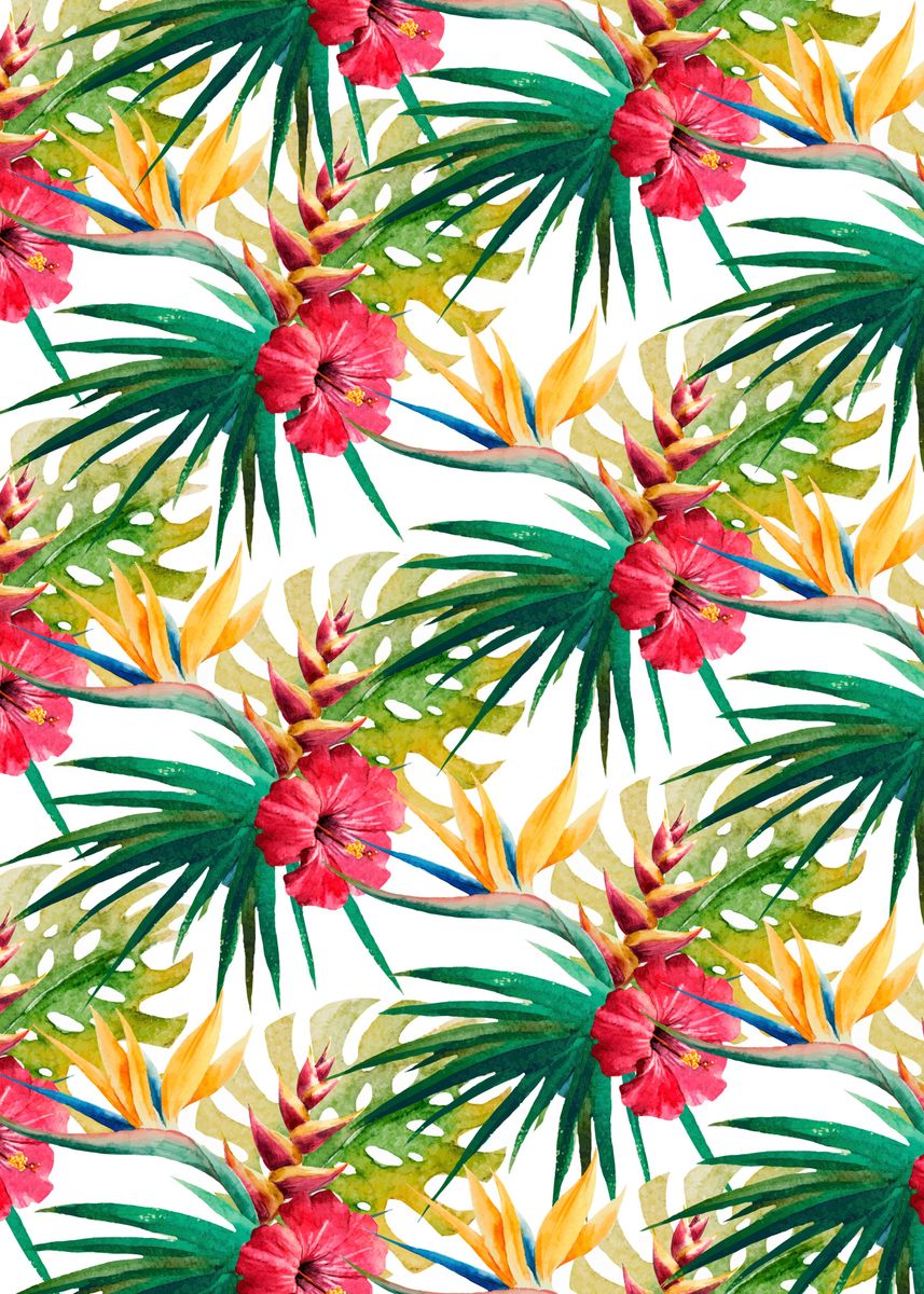 'Colorful Tropical Patt 03' Poster by Aloke Design | Displate
