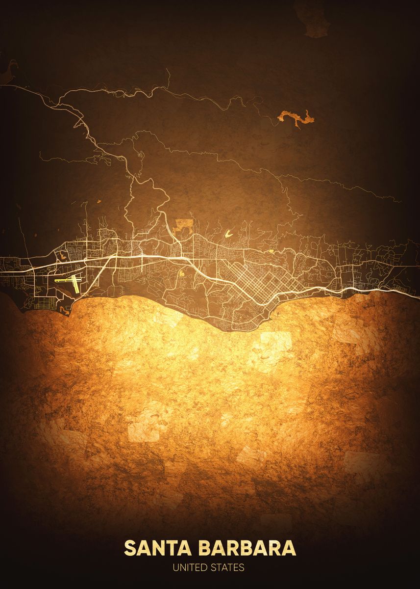 'santa barbara california' Poster, picture, metal print, paint by ...