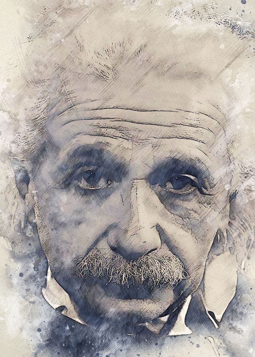 'Albert Einstein Sketch Art' Poster, picture, metal print, paint by ...