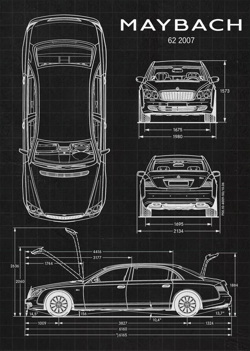 'Maybach 62 2007' Poster, picture, metal print, paint by DAVID CARL ...