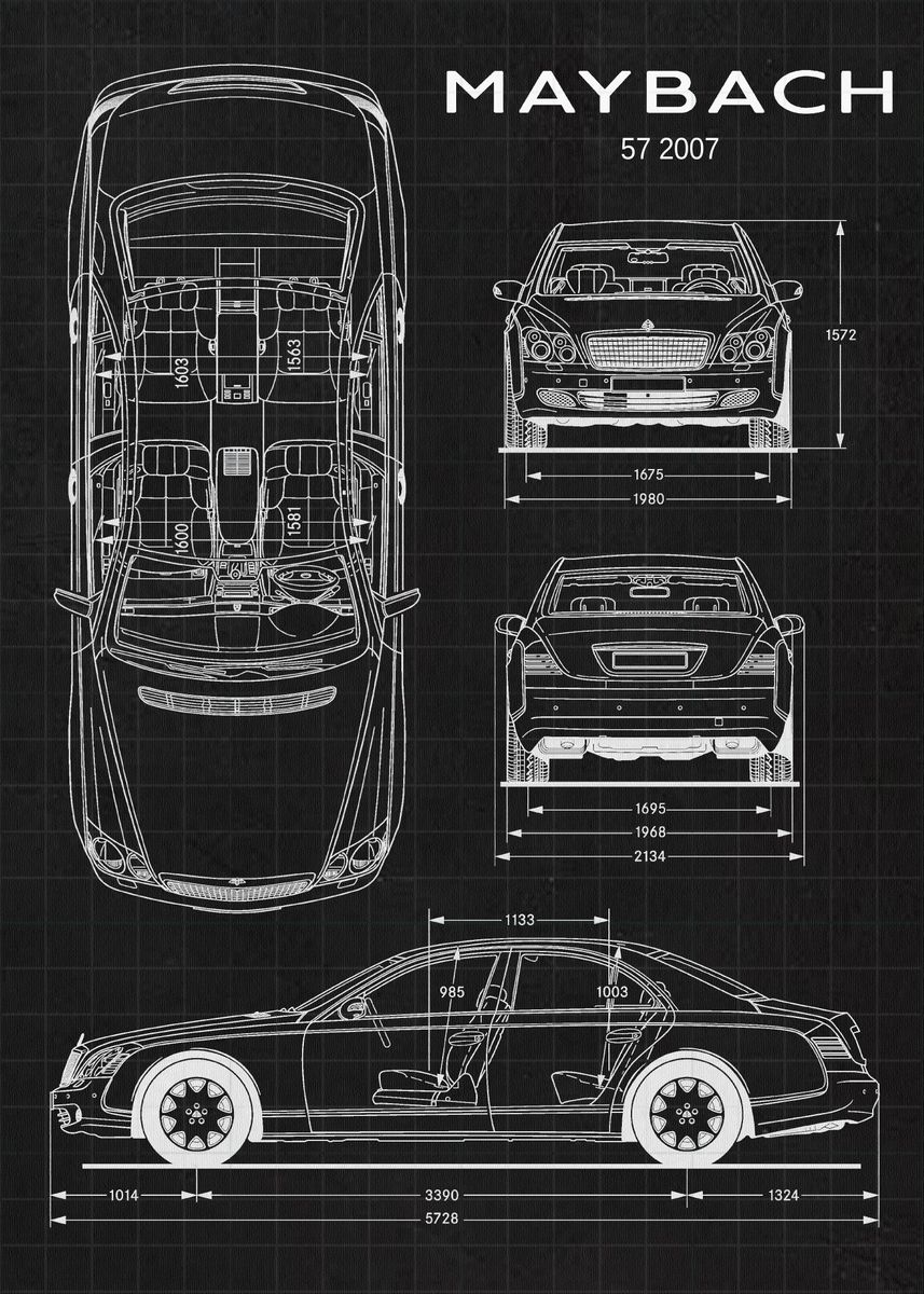 'Maybach 57 2007' Poster, picture, metal print, paint by DAVID CARL ...