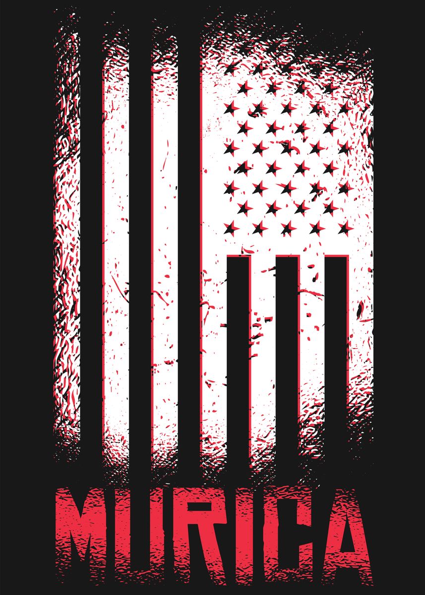 'Murica Flag Portrait' Poster, picture, metal print, paint by Chris ...
