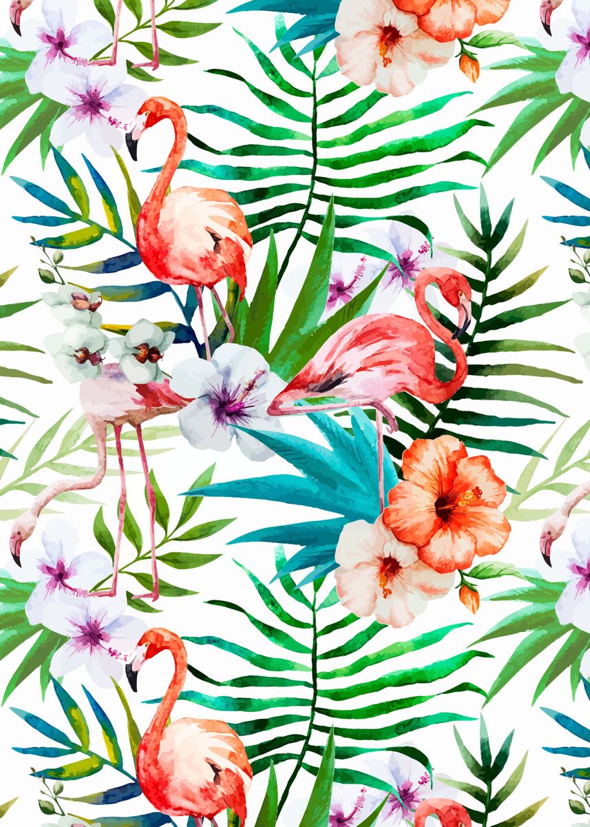 'Colorful Tropical Patt 02' Poster, picture, metal print, paint by ...