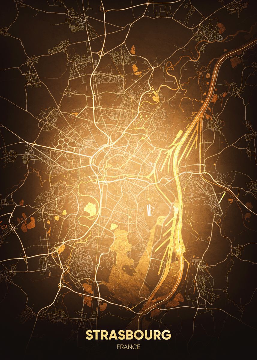 'strasbourg france' Poster, picture, metal print, paint by SplashDesign ...