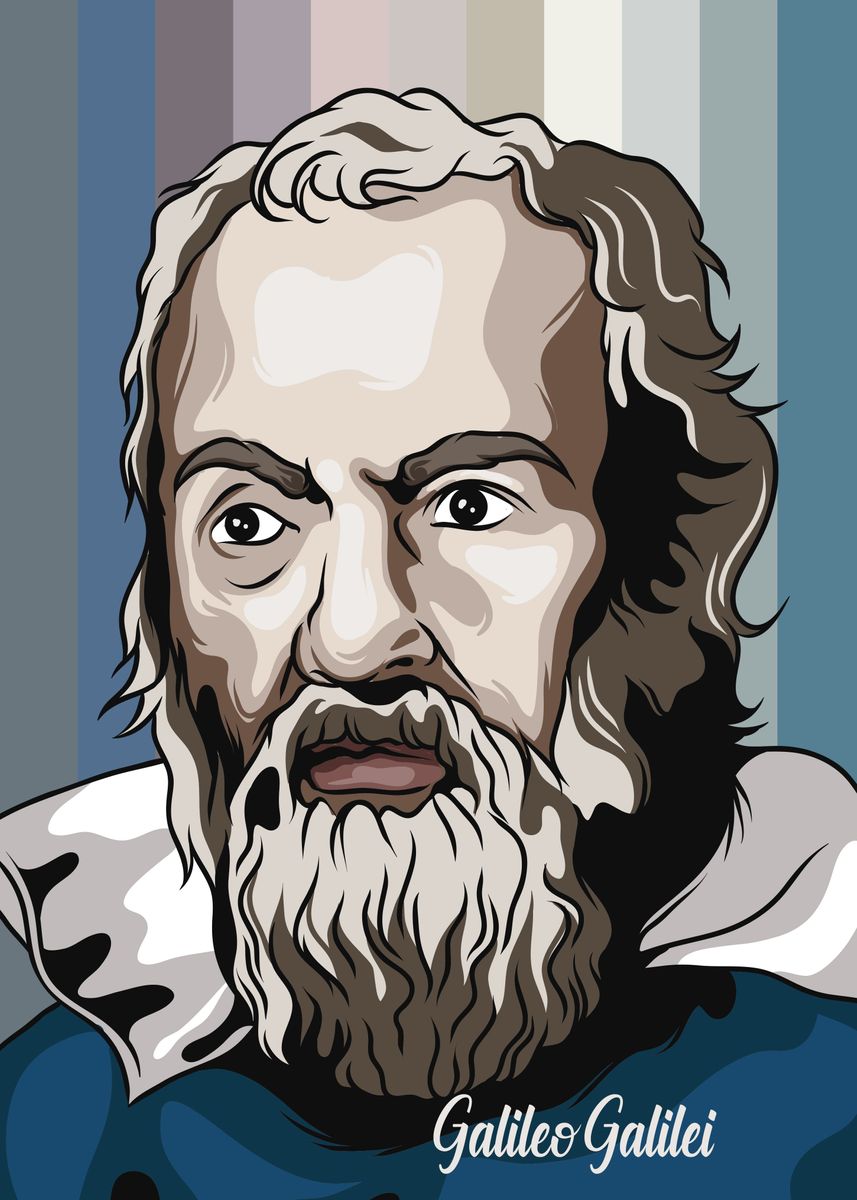 'Galileo Galilei Portrait' Poster, picture, metal print, paint by ...
