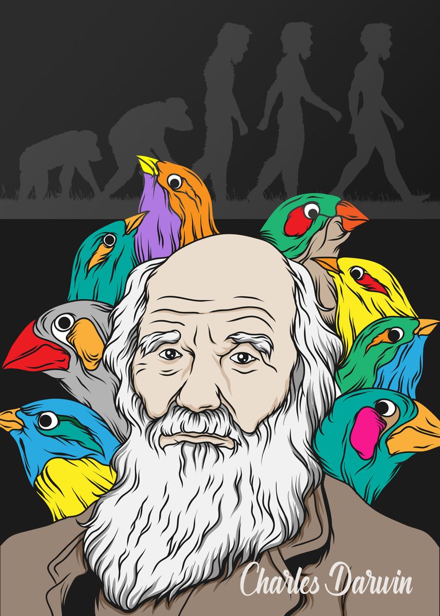 'Charles Darwin Portrait' Poster, picture, metal print, paint by ...