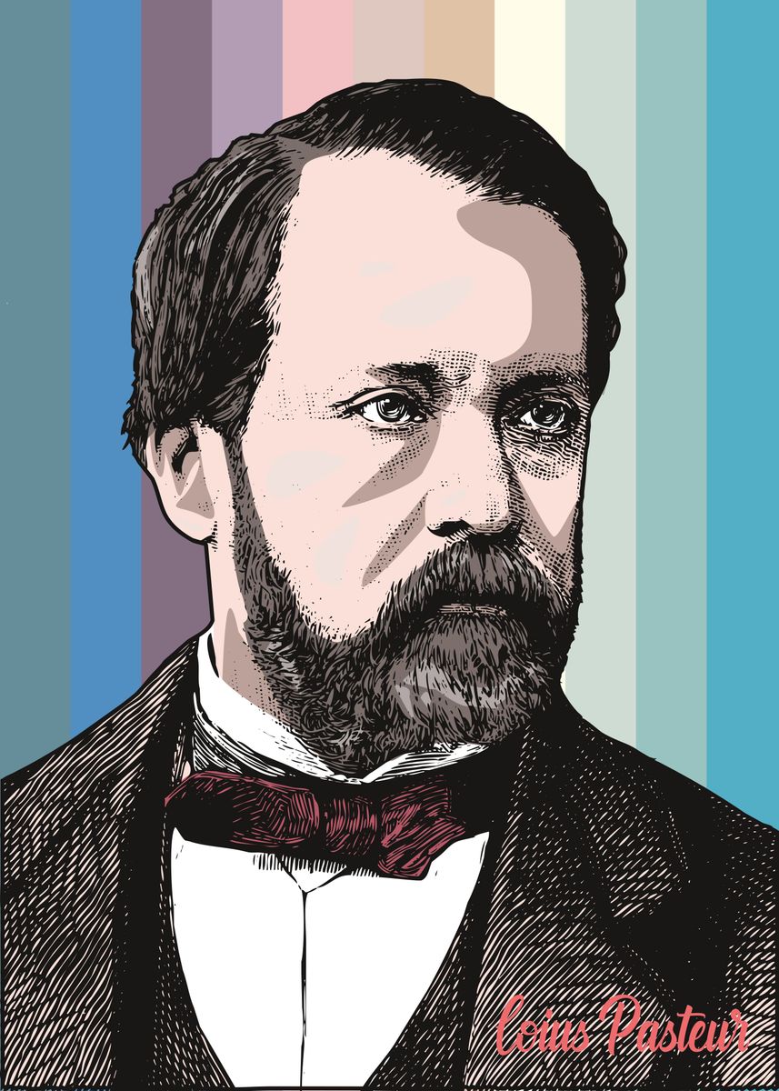 'Louis Pasteur Portrait' Poster by Saphira Design | Displate
