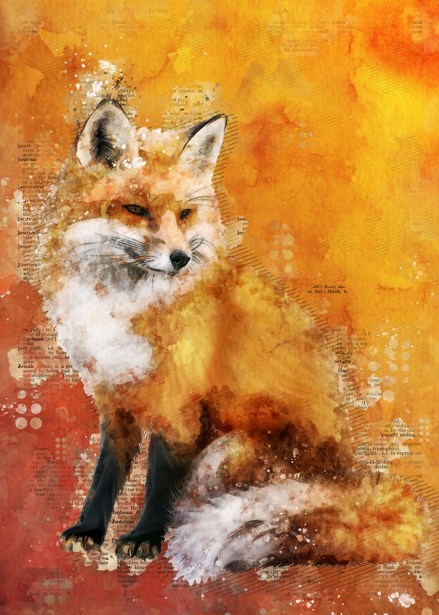 'Fox' Poster, picture, metal print, paint by Posterlicious | Displate