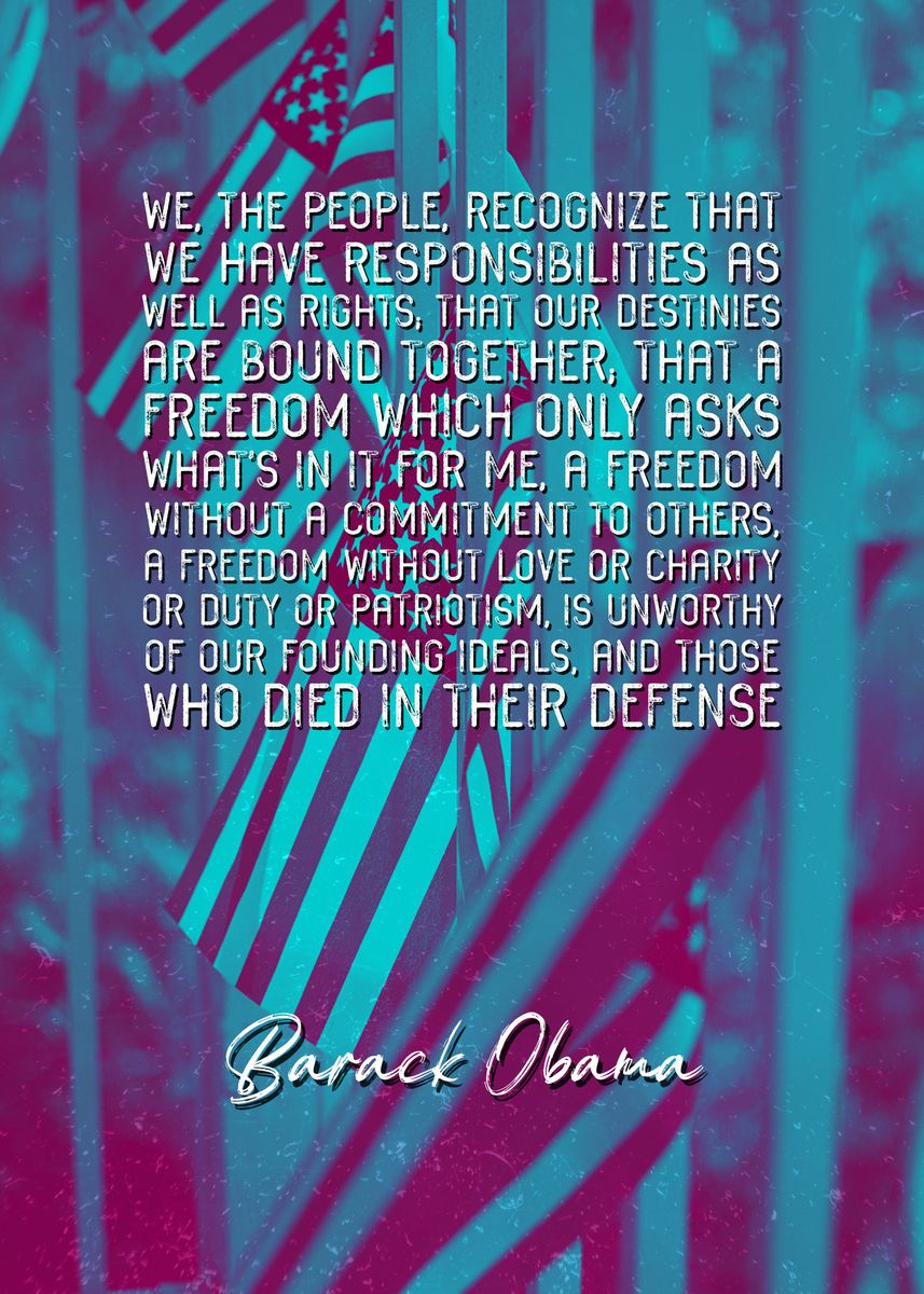 'Barack Obama Quote 5' Poster, picture, metal print, paint by Quoteey ...