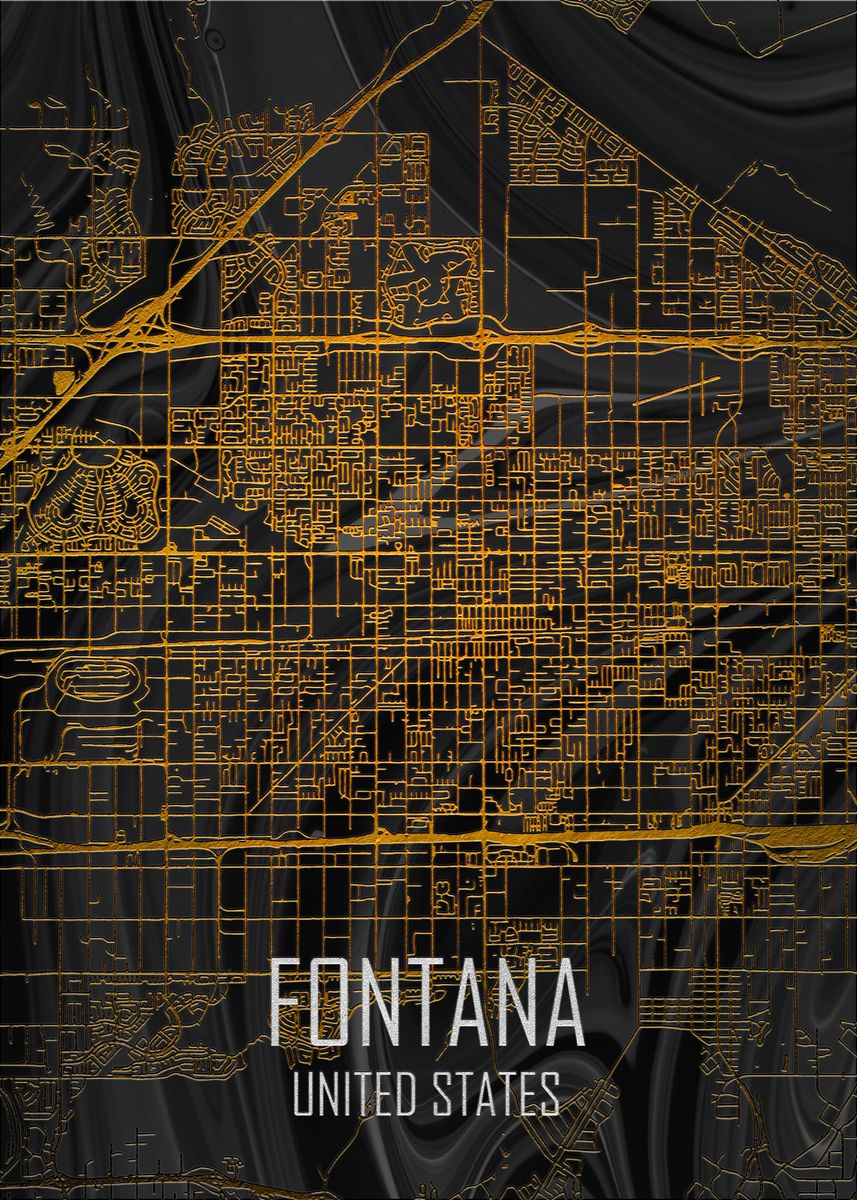 'Fontana United States' Poster, picture, metal print, paint by Coconut ...