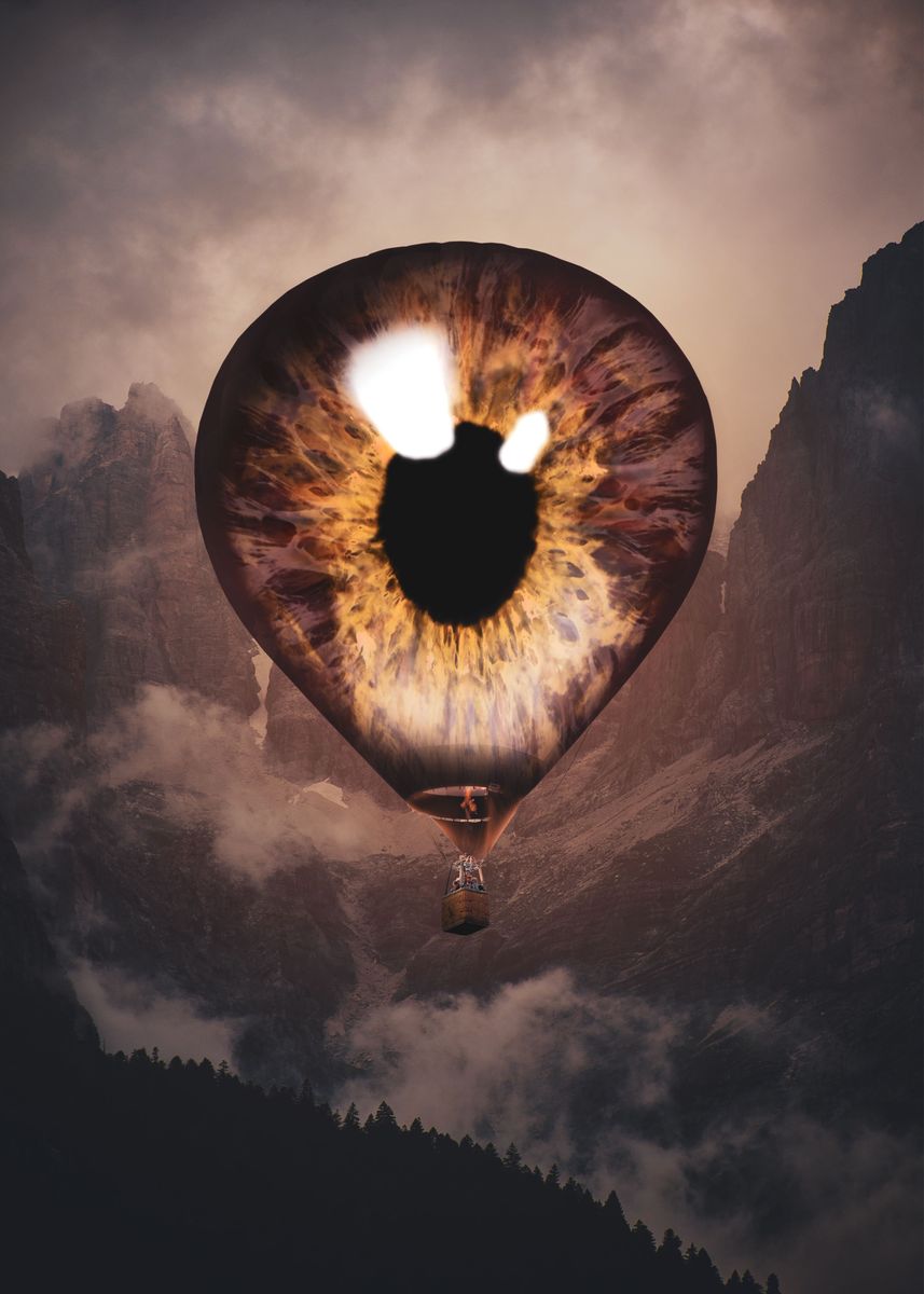 'Eye Ballon' Poster, picture, metal print, paint by JD Art | Displate