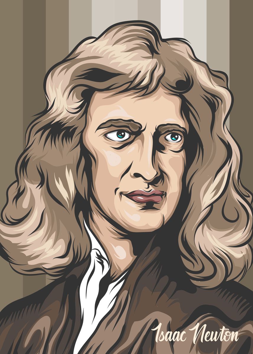 'Isaac Newton Portrait' Poster, picture, metal print, paint by Saphira ...