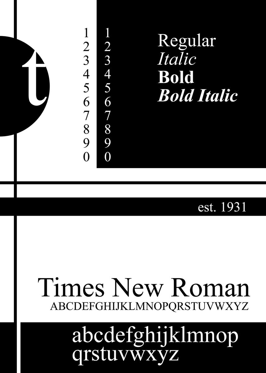 'Typography Times New Roman' Poster, picture, metal print, paint by ...