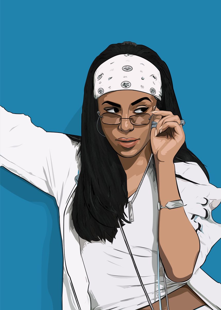 'Aaliyah' Poster, picture, metal print, paint by Lauren Tallent | Displate