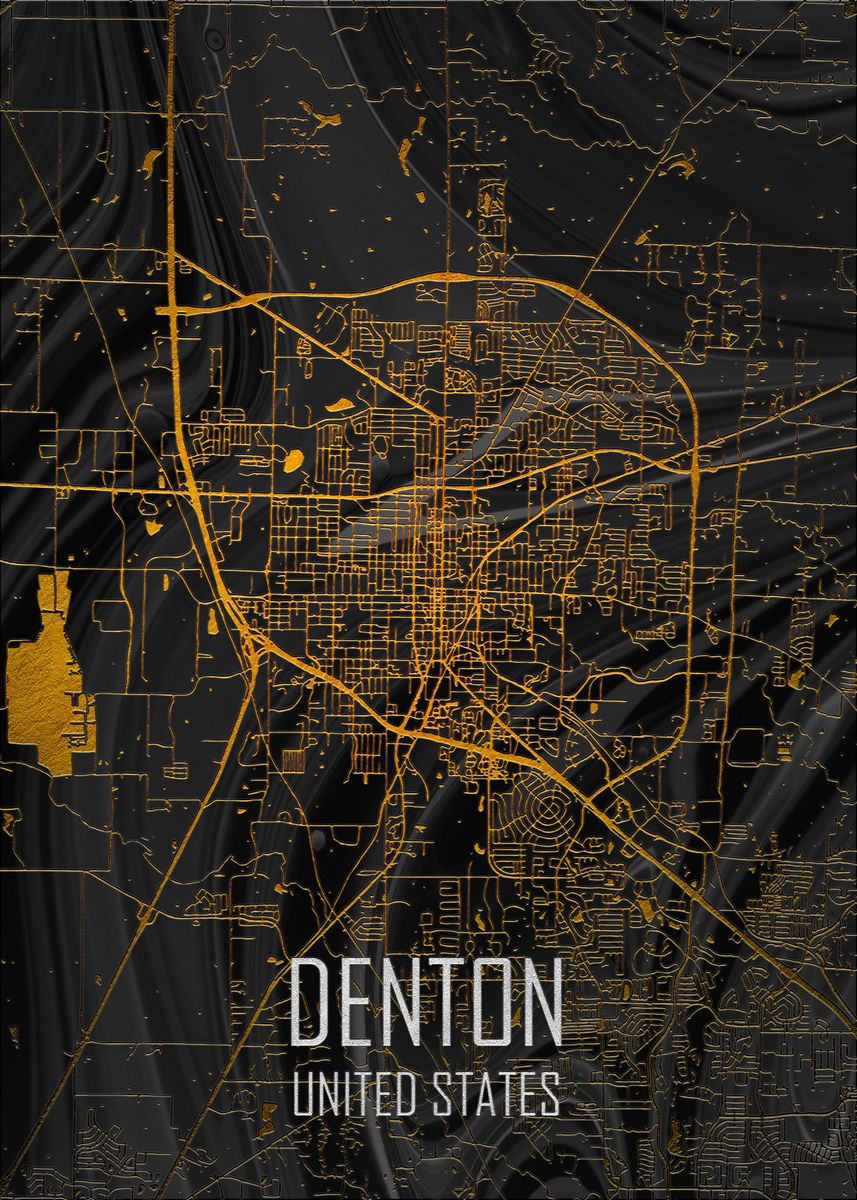 'Denton United States' Poster, picture, metal print, paint by Coconut ...