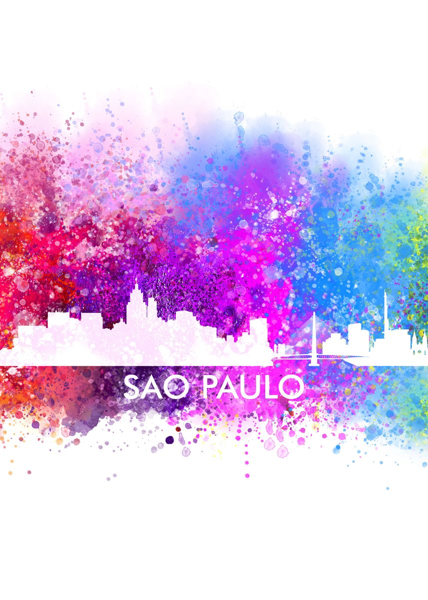 'sao paulo color cityscape' Poster, picture, metal print, paint by ...