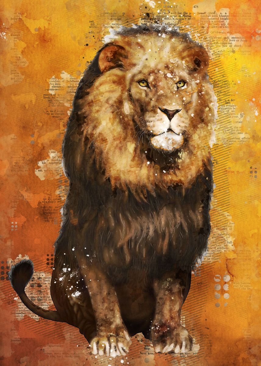 'Lion' Poster, picture, metal print, paint by Posterlicious | Displate