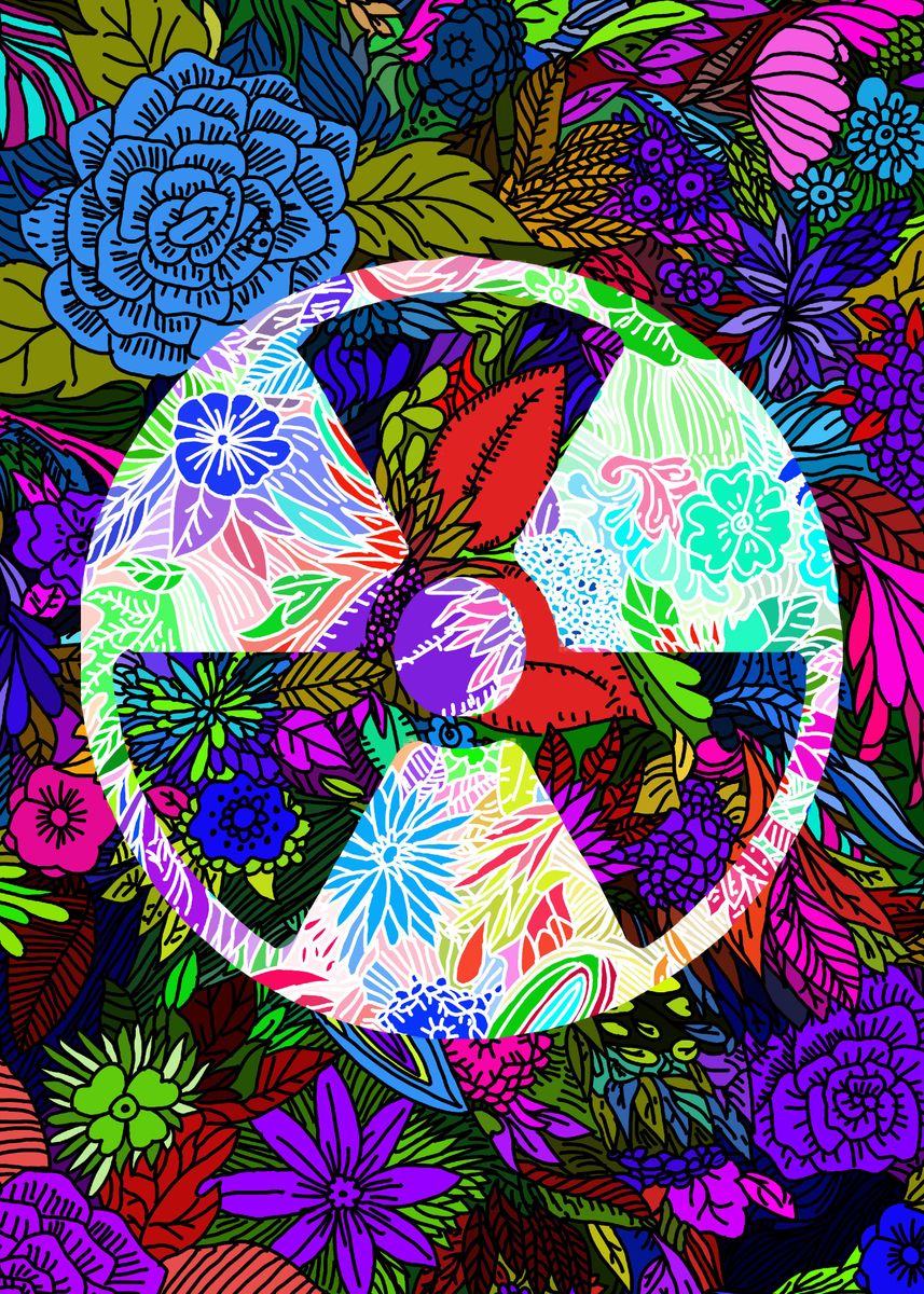 'Radioactive Flowers' Poster, picture, metal print, paint by Dick Jose ...