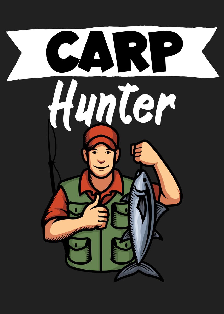 'Fishing Carp Hunter' Poster by maxdesign | Displate