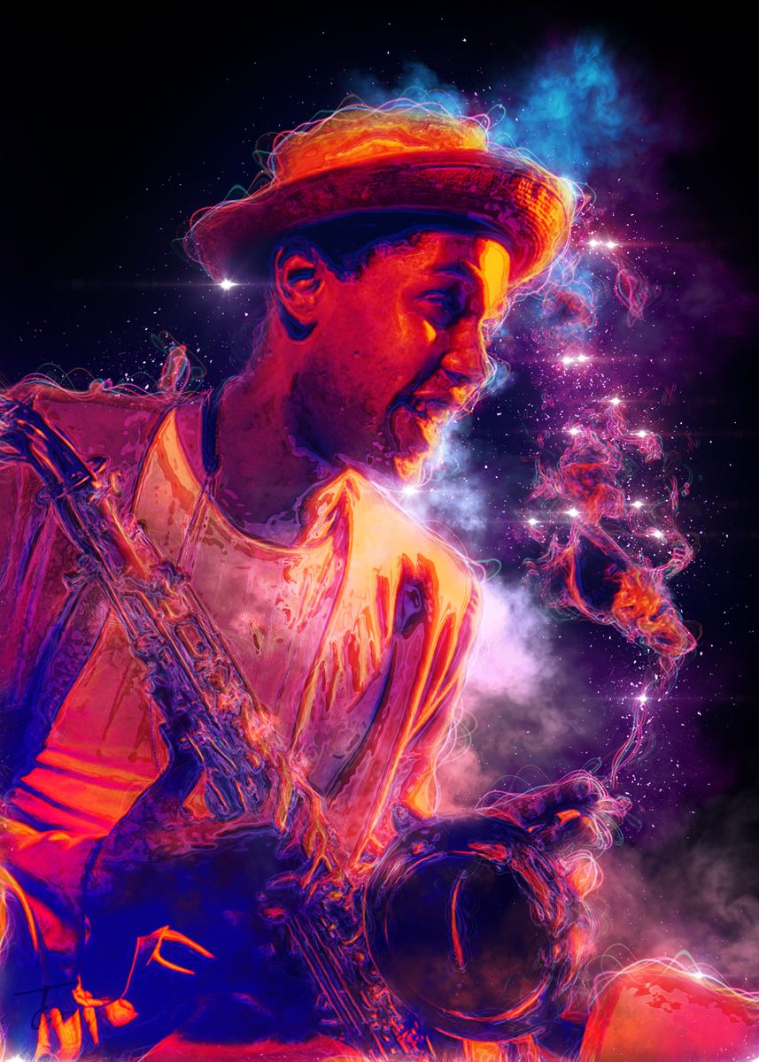 'Dexter Gordon' Poster, picture, metal print, paint by Petra ...