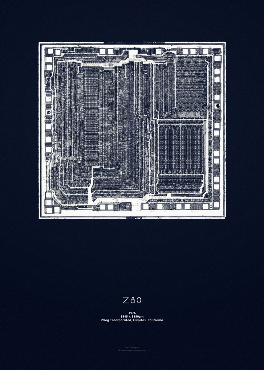 'Z80 Blueprint' Poster, picture, metal print, paint by Josh Junon ...