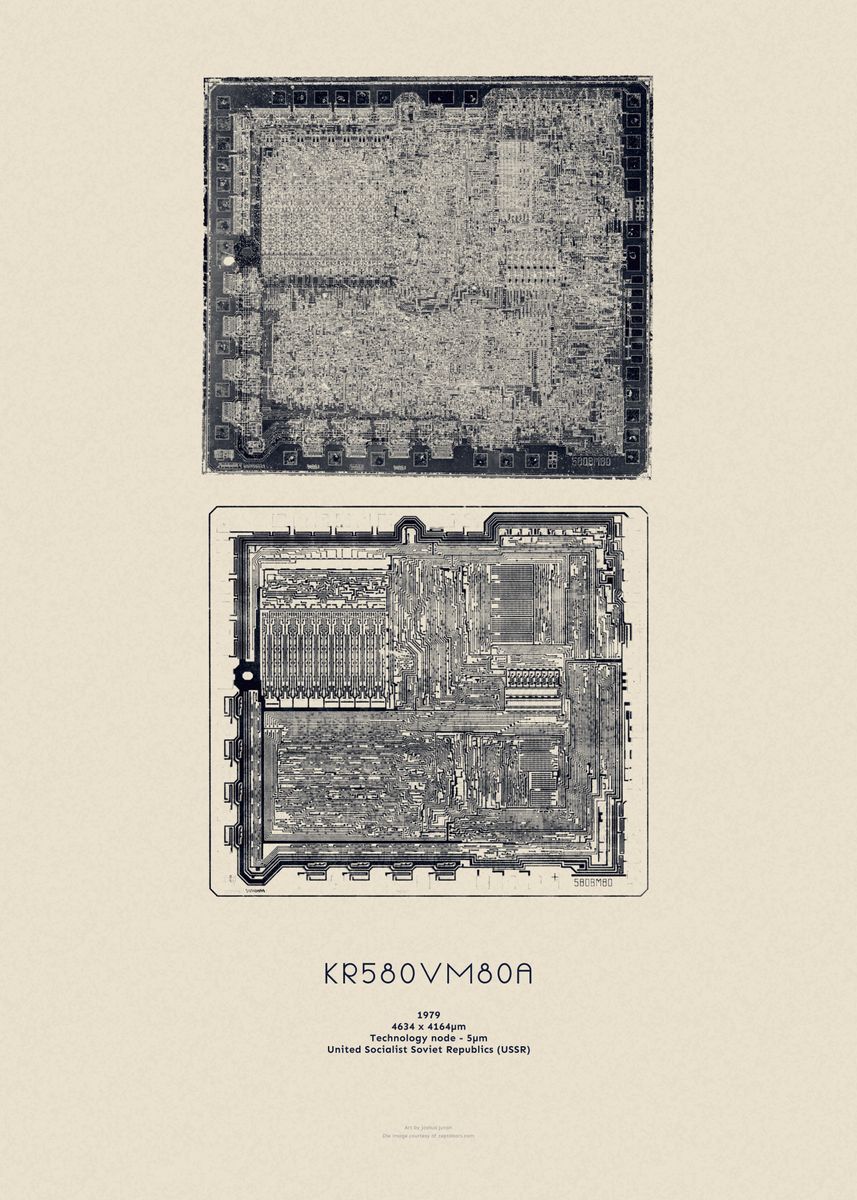 'KR580VM80A Ink' Poster, picture, metal print, paint by Josh Junon ...