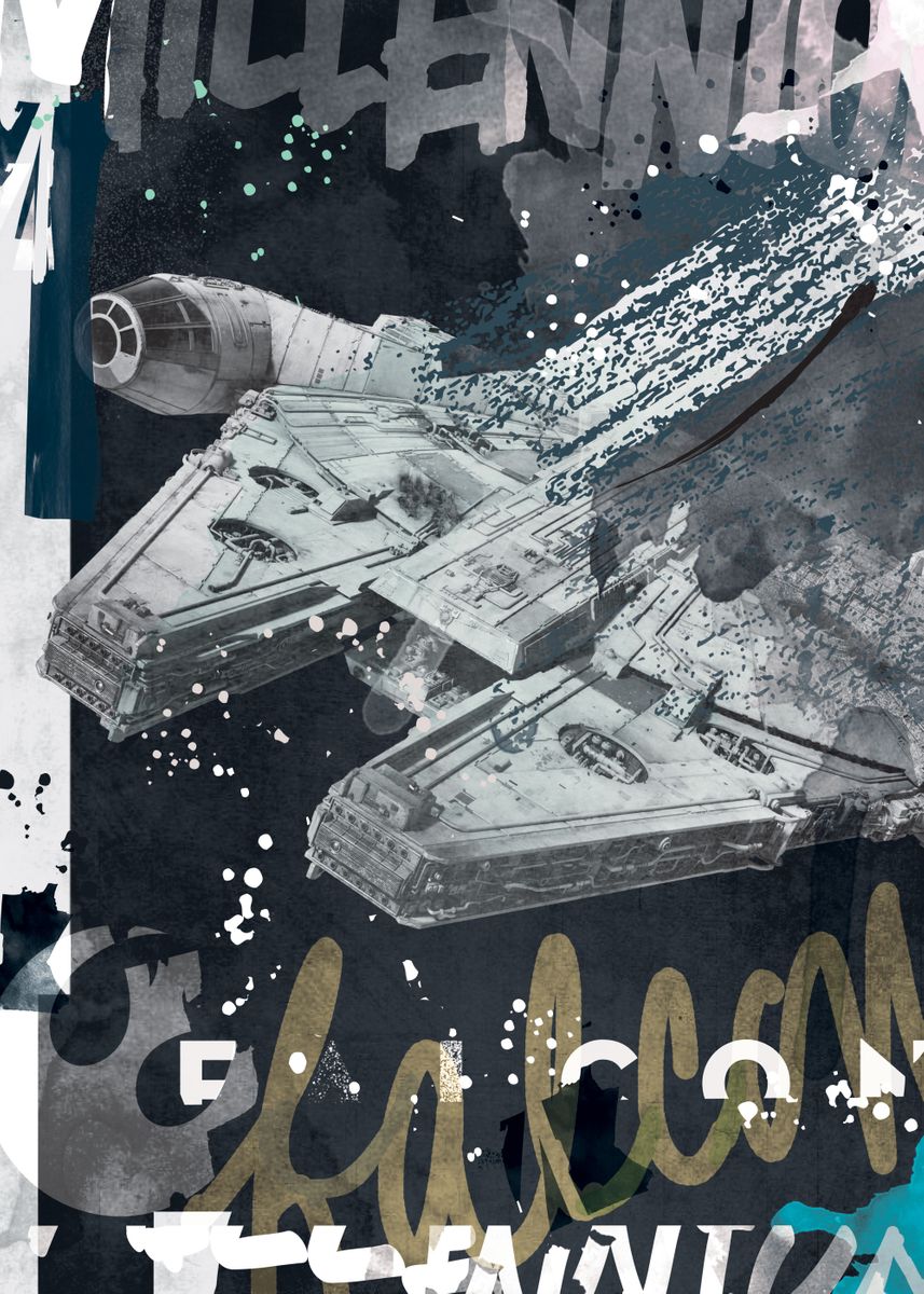 'Falcon' Poster, picture, metal print, paint by Star Wars | Displate