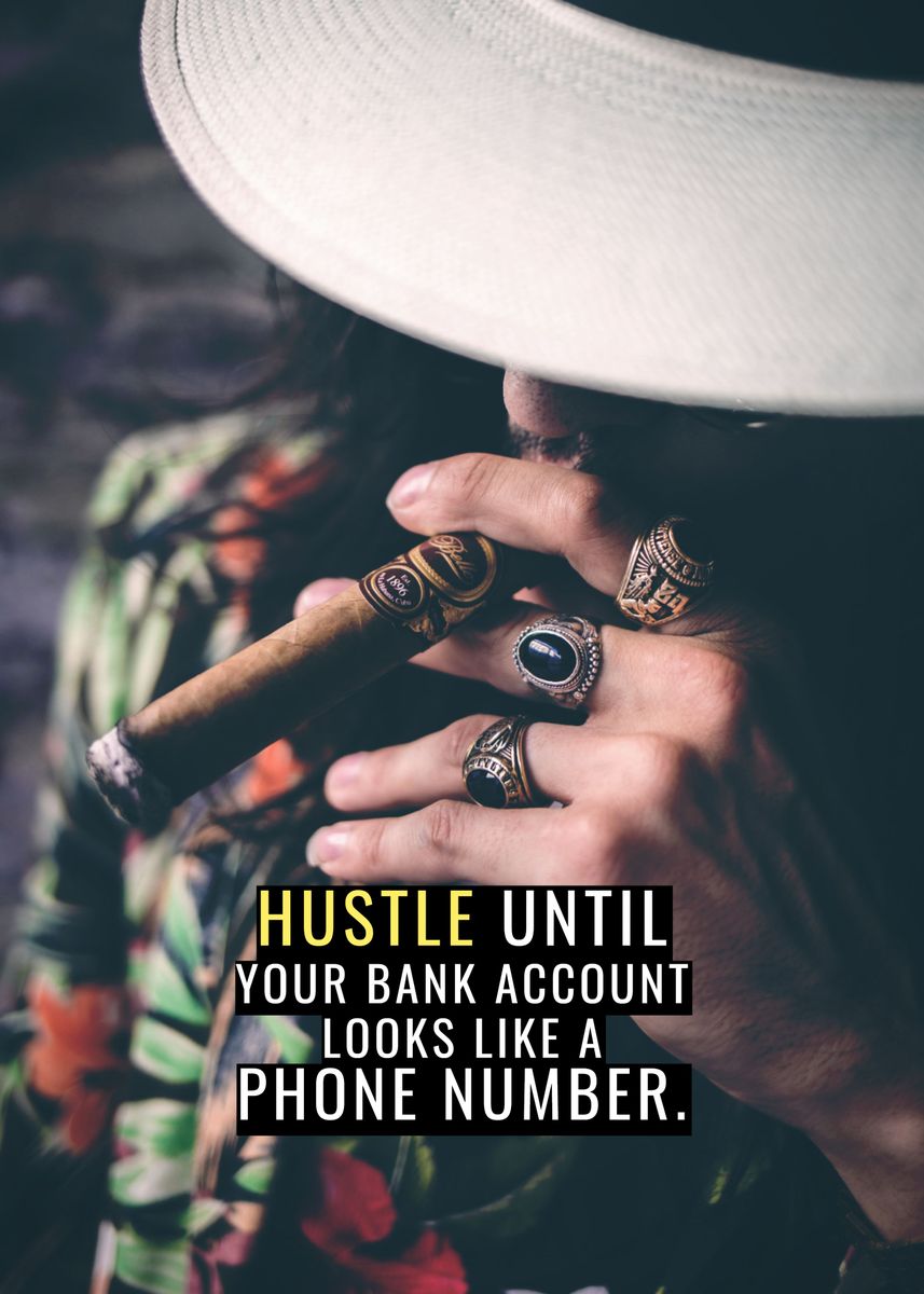 'Phone Number Hustle' Poster, picture, metal print, paint by ...