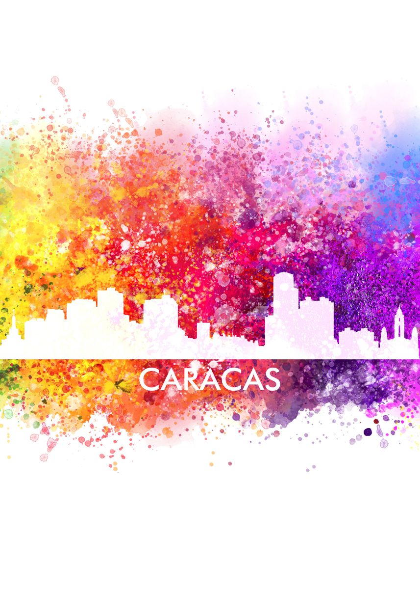 'caracas color cityscape' Poster, picture, metal print, paint by ...