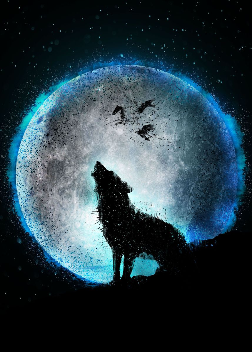 'Midnight Howl' Poster, picture, metal print, paint by DestroyedPixel ...