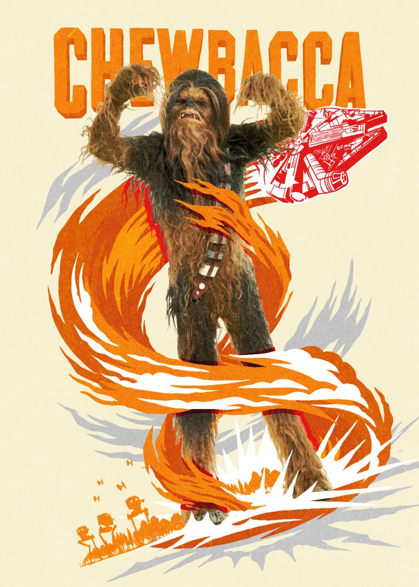 'Chewbacca' Poster, picture, metal print, paint by Star Wars | Displate