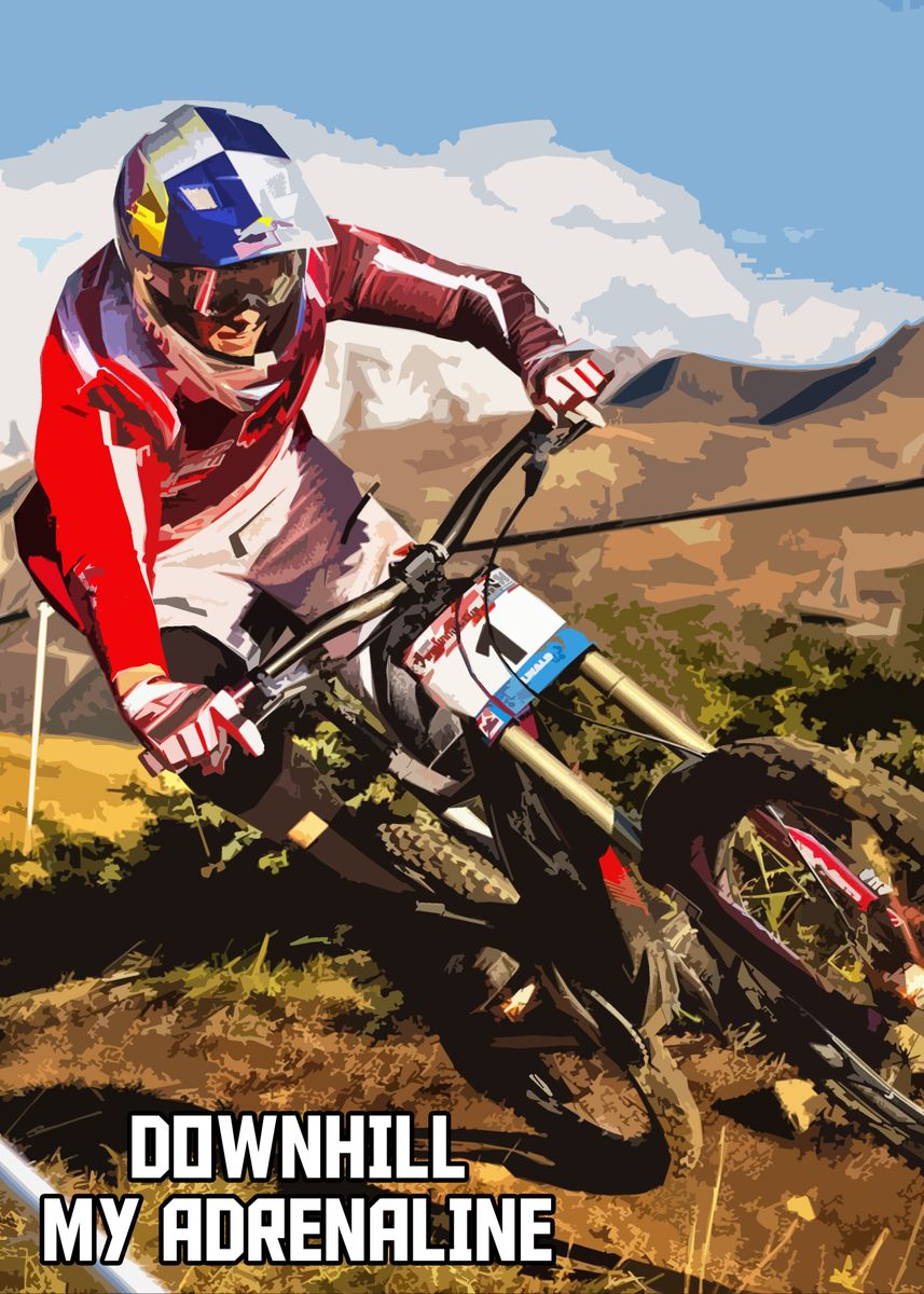 'downhill poster 3' Poster, picture, metal print, paint by Muhammad ...