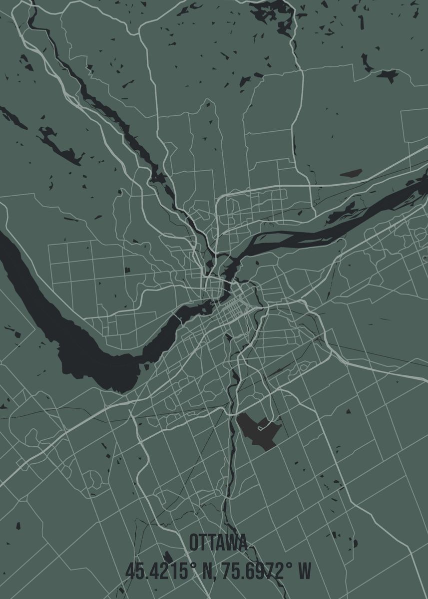 'Ottawa Maps' Poster by Synthwave Art | Displate