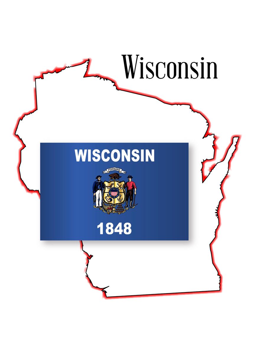 'Wisconsin Map' Poster by HomeStead Digital | Displate