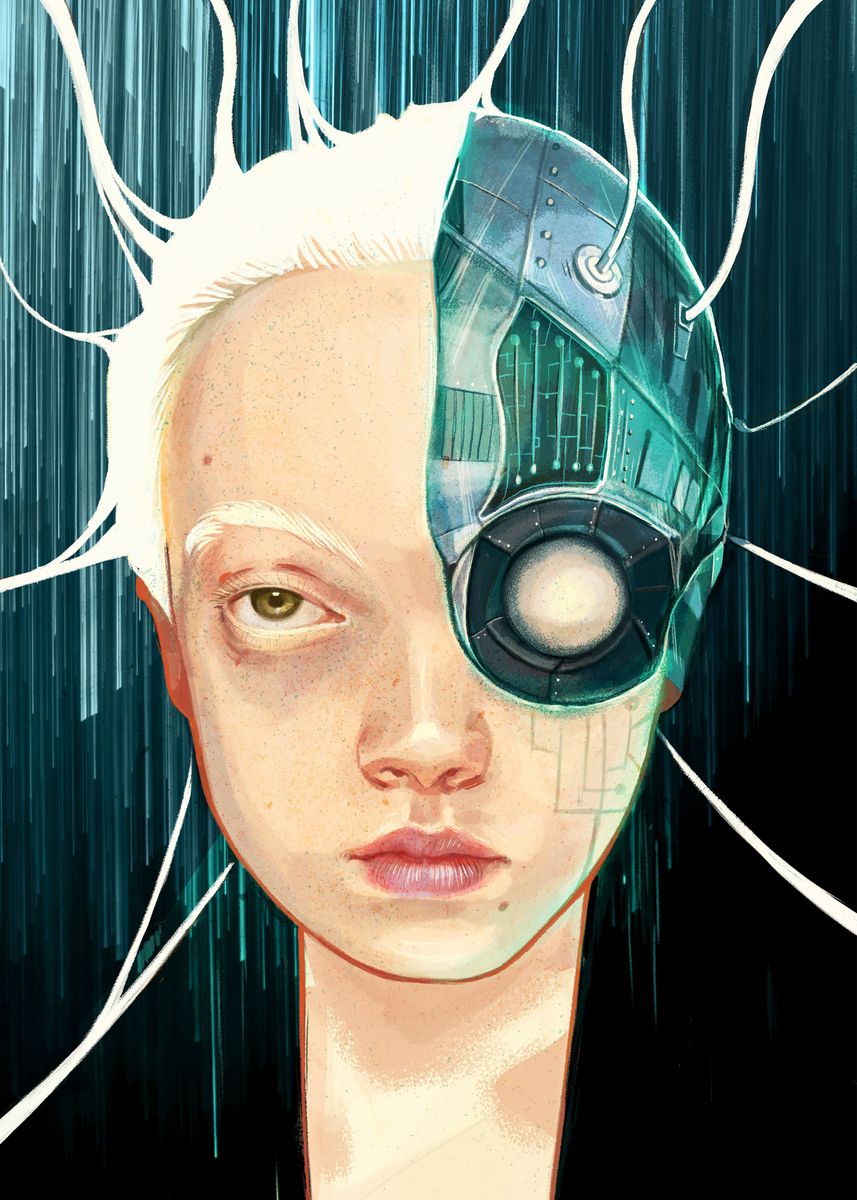 'Robot Girl' Poster, picture, metal print, paint by Isabelle Schernus ...