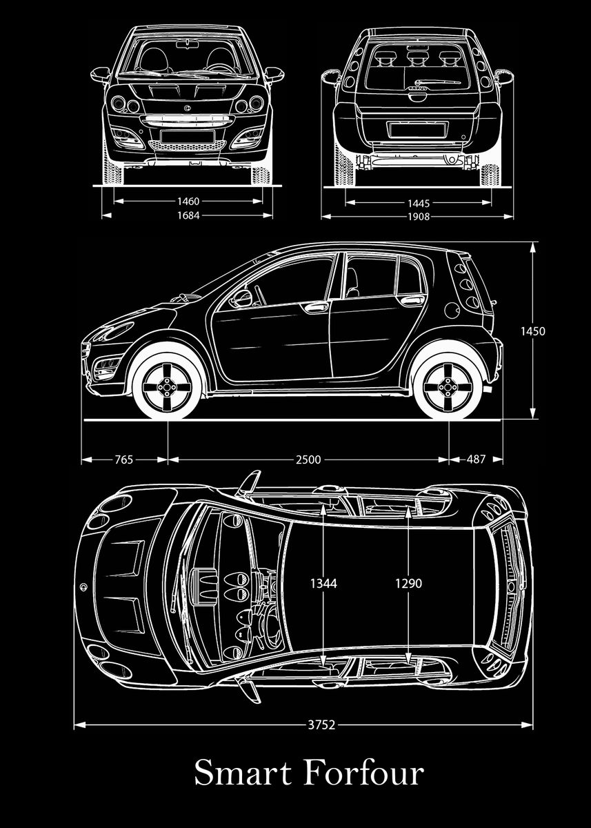 'Smart Forfour 2006 ' Poster, picture, metal print, paint by B & W Arts ...