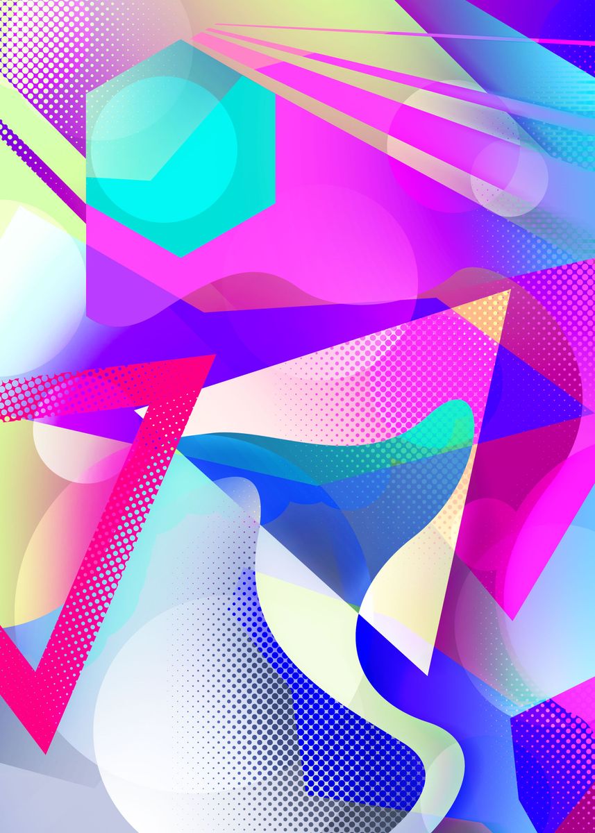 'Colorful Cosmic' Poster, picture, metal print, paint by Mellow | Displate