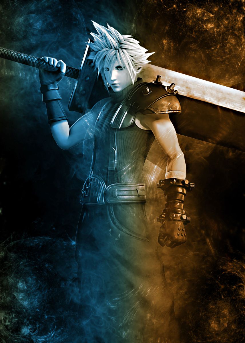 'Cloud Strife' Poster, picture, metal print, paint by Mr Penguin | Displate