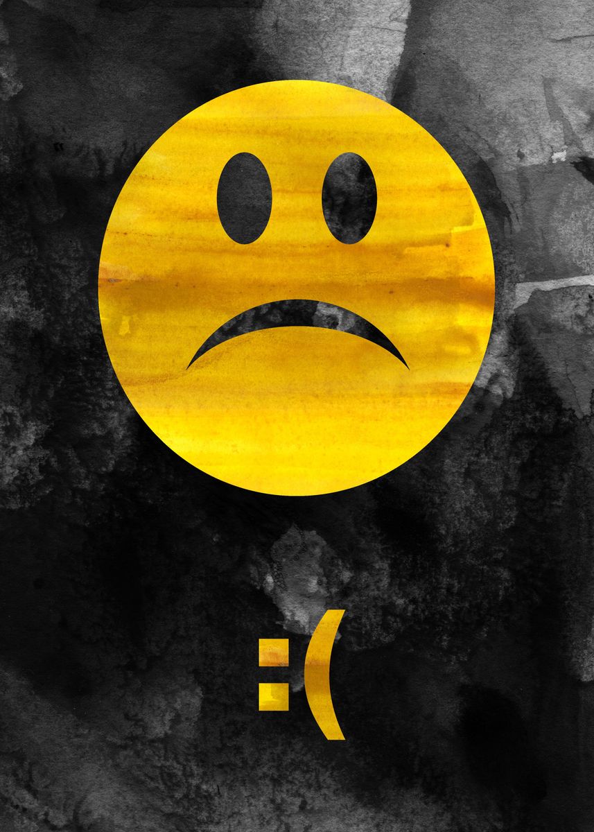 'Sad' Poster, picture, metal print, paint by Mr Maker | Displate