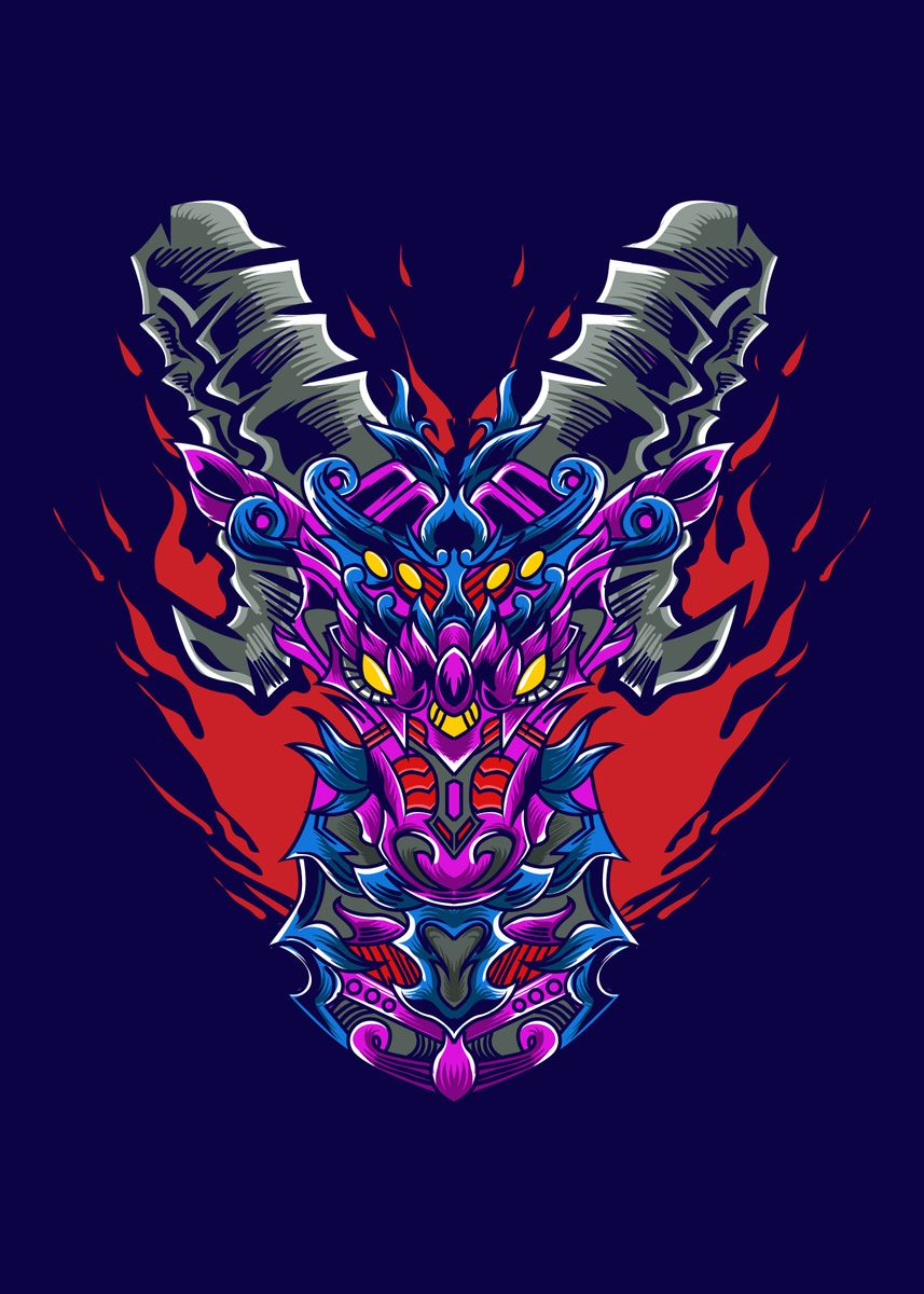 'King goat' Poster, picture, metal print, paint by Iqbal harris | Displate